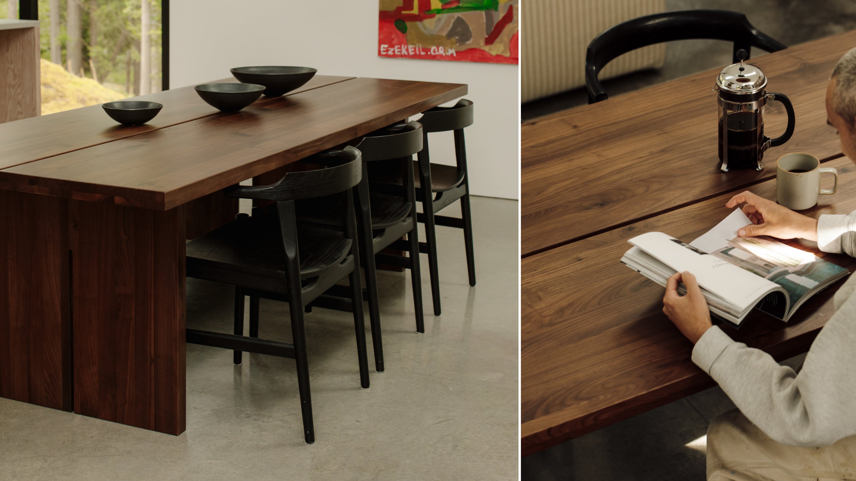 Plane Dining Table, Seats 4-6 People, American Walnut - Sundays Company ...