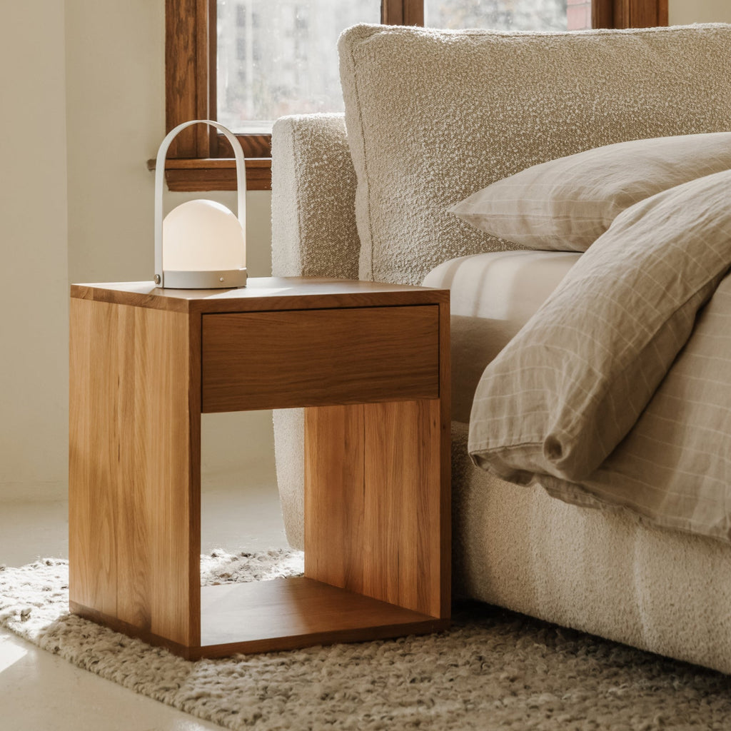 Rest Easy Nightstand With Drawer, Tall, Oak - Sundays Company Canada
