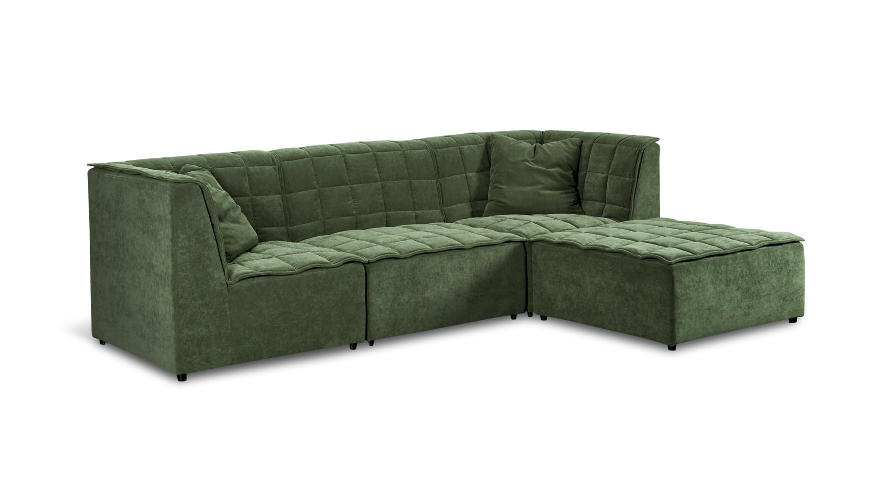 Quilt 4-Piece Modular Sectional, Moss