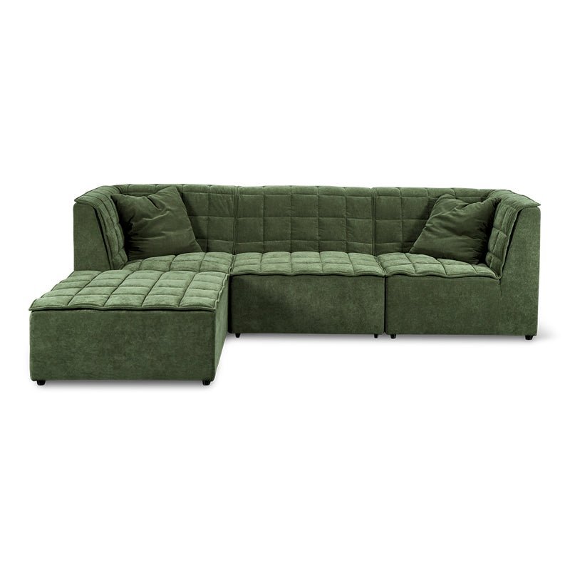 Quilt 4-Piece Modular Sectional, Moss