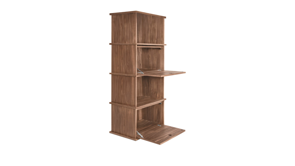 Keep Stacking Storage System 4-Piece Tall, Open and Closed, Walnut ...